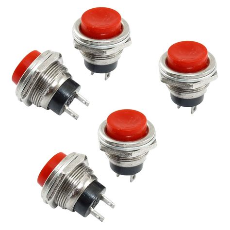 FILN Red Push Button Switch 2 Screw Terminals Momentary