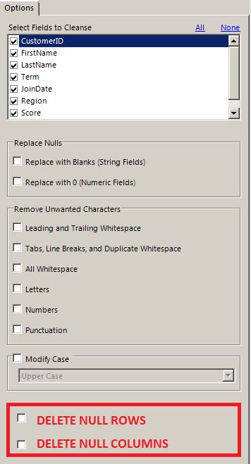 Data Cleansing Tool Delete Null Rows And Columns Alteryx Community