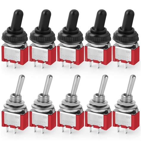 QCDENG 10pcs 2 Position Mini Toggle Switch 5A 125VAC 2A 250VAC Mini Micro Toggle Switch For