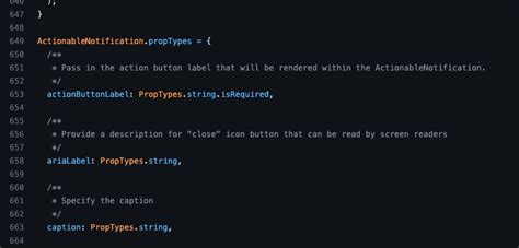 Bug Actionable Notification Has Caption Proptype Validation But