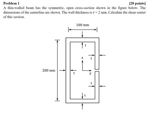 Solved Problem 1 [20 Points] A Thin Walled Beam Has The