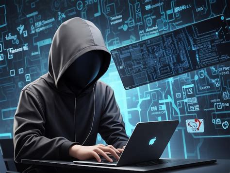 Premium Ai Image Hacking And Attack Concept Hacker Using Abstract Laptop With Binary Code