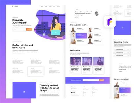 Multipurpose Landing Page Free XD Resource Adobe XD Elements
