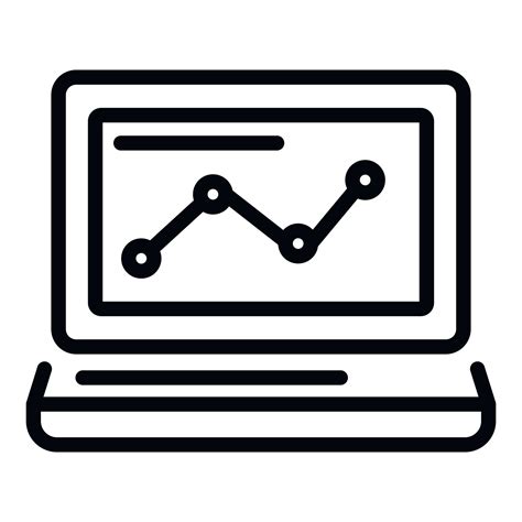 Laptop Graph Icon Outline Style 15309743 Vector Art At Vecteezy