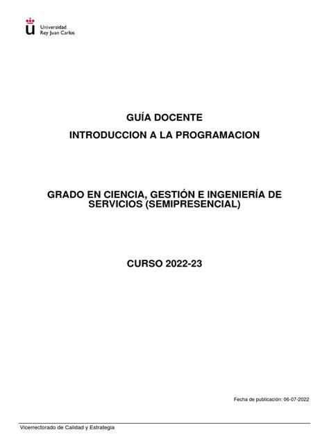 Guiadocente Introduccion A La Programacion Pdf Evaluación Programación De Computadoras