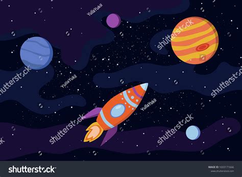 별 로켓 행성 성운 별가루가 있는 스톡 벡터로열티 프리 1693171666