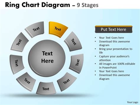 Ring Chart Process Diagrams 5 Presentation Graphics Presentation PowerPoint Example Slide