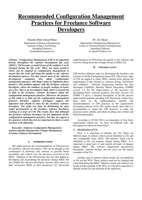 pdf recommended configuration management practices for freelance