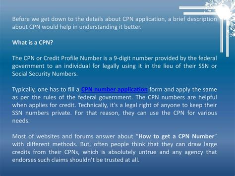 Ppt What Do You Need To Know About Cpn Number Application Powerpoint