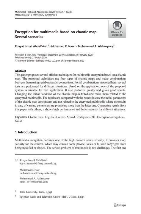 pdf encryption for multimedia based on chaotic map several scenarios
