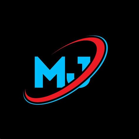 Mj M J Letter Logo Design Initial Letter Mj Linked Circle Uppercase Monogram Logo Red And Blue