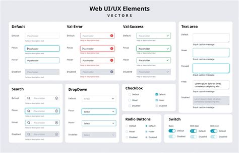 Elementos De Interfaz De Usuario De Diseño Web Elementos De Diseño Ui Ux Para Web Y Aplicación