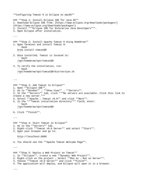 howtoconfigtomcatineclipse pdf eclipse software computing