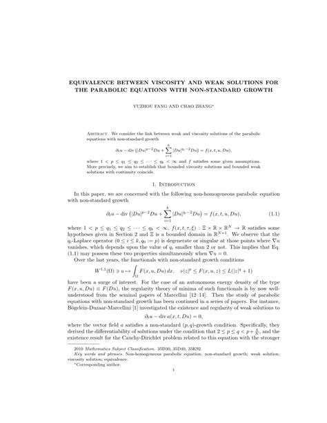 Pdf Equivalence Between Viscosity And Weak Solutions For The Parabolic Equations With