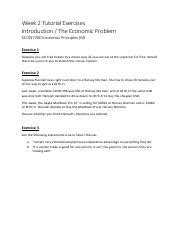 Week Tutorial Exercises Pdf Week Tutorial Exercises Introduction The Economic Problem
