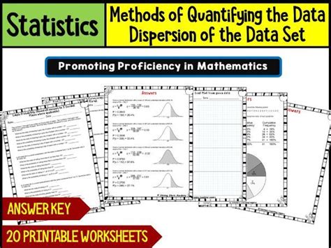 methods of quantifying the data dispersion of the data set worksheets