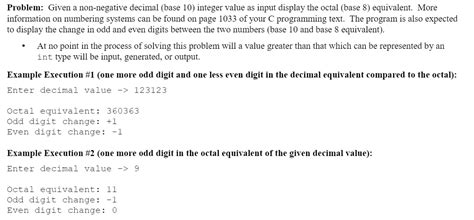Solved Problem Given A Non Negative Decimal Base Chegg