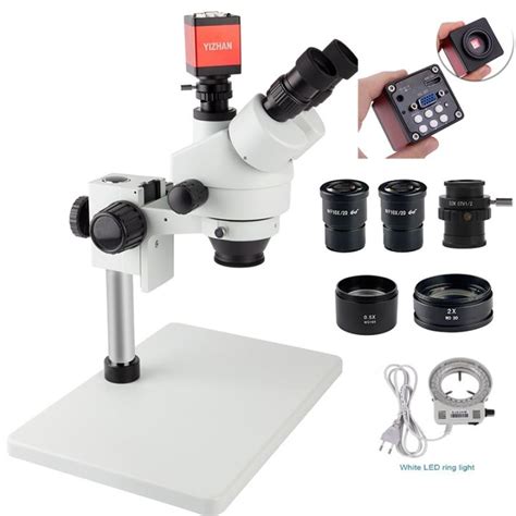 Industrial Simul Focal Trinocular Lab Stereo Microscope 3 5x 90x With Vga Hdmi 13mp 48mp Camera