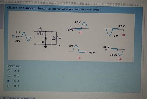 solved choose the number of the correct output waveform for