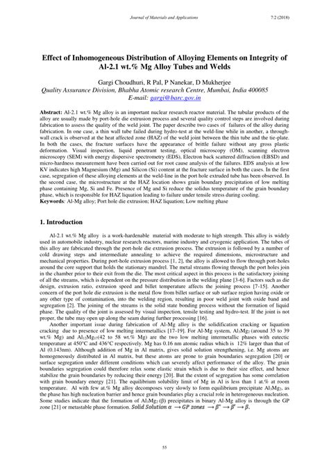 Pdf Effect Of Inhomogeneous Distribution Of Alloying Elements On