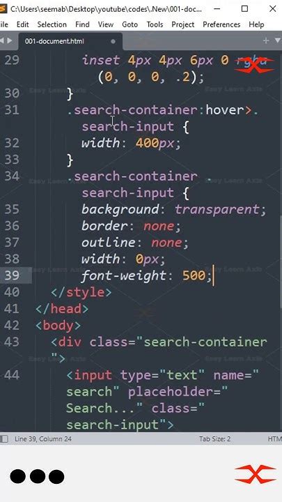 Search Box Animation Html Css Youtube