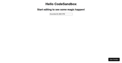 Datepicker Timestamp Codesandbox