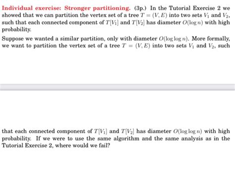 Solved Individual Exercise Stronger Partitioning 3p In