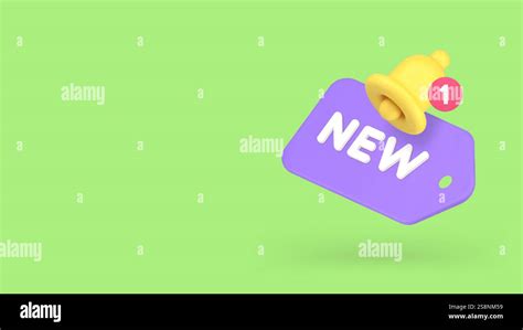New Shopping Tag With Ring Bell Announcement Notification Banner Copy