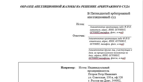 Как подать апелляцию в арбитражный суд