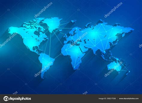 Global Network Connection Blue Background Vector Illustration Eps File
