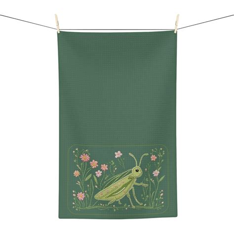 Whimsical Grasshopper Towel Soft Tea Towel Kitchen Towel Dish Towel