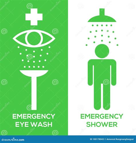 Emergency Eye Wash Symbol Sign Vector Illustration Isolate On White