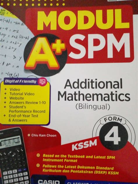 Modul A Spm Additional Mathematics Addmath Form 4 Kssm Hobbies And Toys Books And Magazines