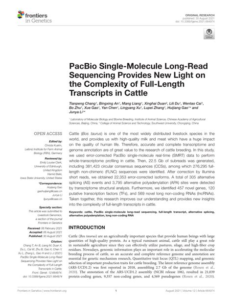 Pdf Pacbio Single Molecule Long Read Sequencing Provides New Light On