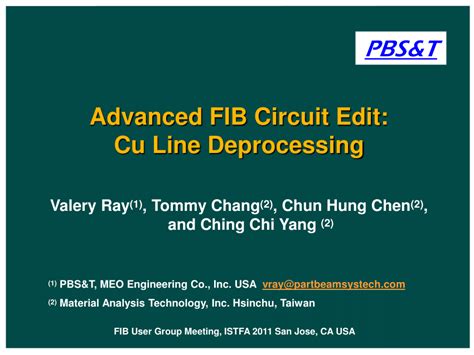 Pdf Advanced Fib Circuit Edit Cu Line Deprocessing