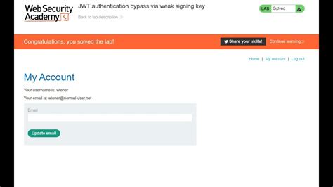 Jwt Authentication Bypass Via Weak Signing Key Youtube