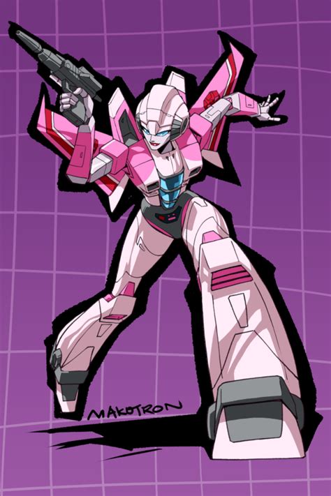 starscream and arcee transformers and 1 more drawn by makoto ono