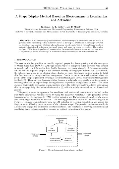 Pdf A Shape Display Method Based On Electromagnetic Localization And Actuation