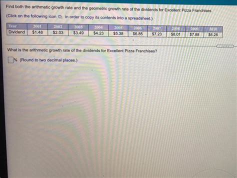 Solved Find Both The Arithmetic Growth Rate And The