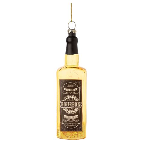 Glass Bourbon Bottle Ornament Silver Tree Outer Layer