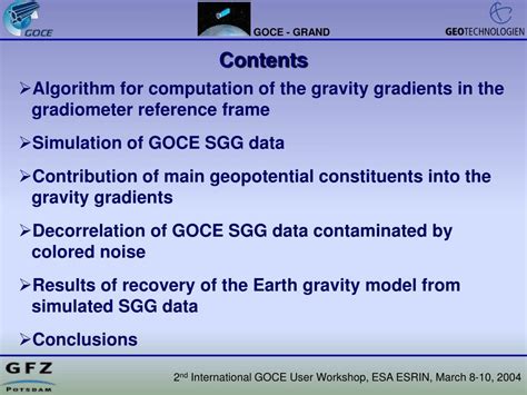 Ppt Recovery Of The Earths Gravity Field From Goce Satellite Gravity Gradiometry A Case