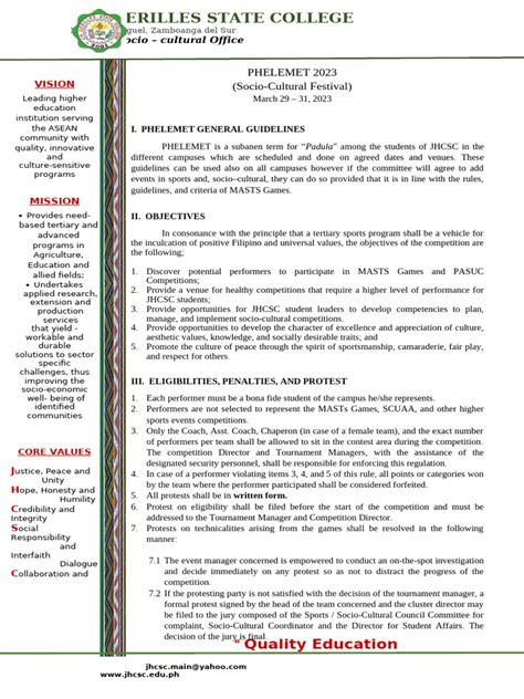 Guidelines For Intrams 2023 Pdf