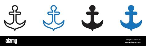 Anchor Icon Linear Vector Graphics Sign Or Symbol Set For Web App Ui Stock Vector Image And Art