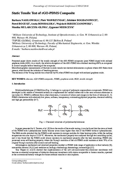 Pdf Static Tensile Test Of Rgo Pdms Composite