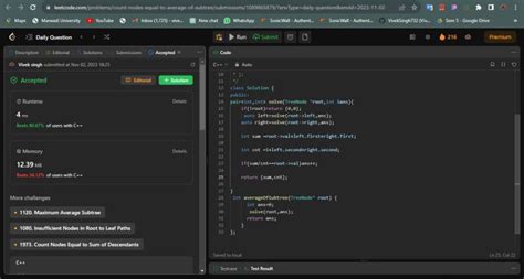 Day 168 Of Leetcode Challenge Count Nodes Equal Vivek Kumar Posted