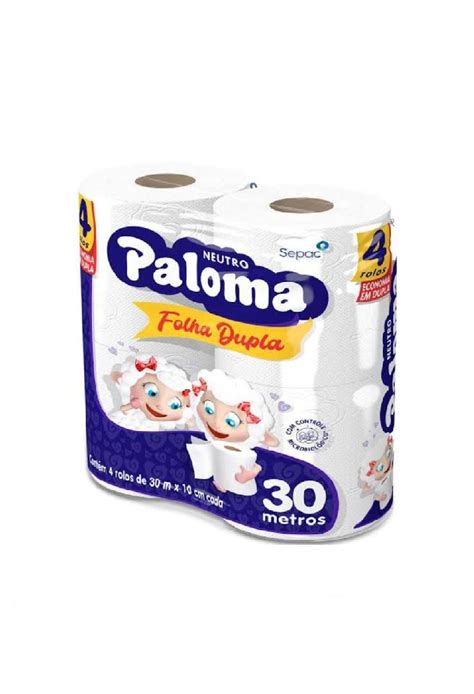 Papel Hig Paloma 30 Mt Folh Dupla Com 64 Rolos
