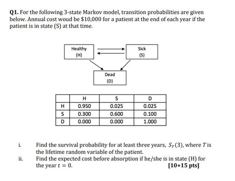Solved Q1 For The Following 3 State Markov Model
