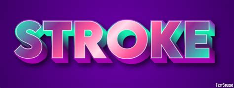 Stroke | Purple, Green And Pink 3D | Text Effect Generator