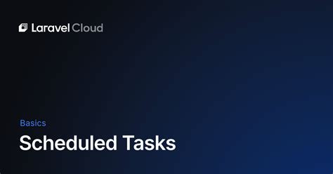Scheduled Tasks Laravel Cloud