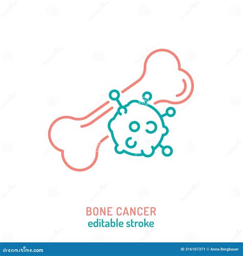 Sarcoma Bone Cancer Outline Icon Osteosarcoma Sign Stock Vector Illustration Of Awareness